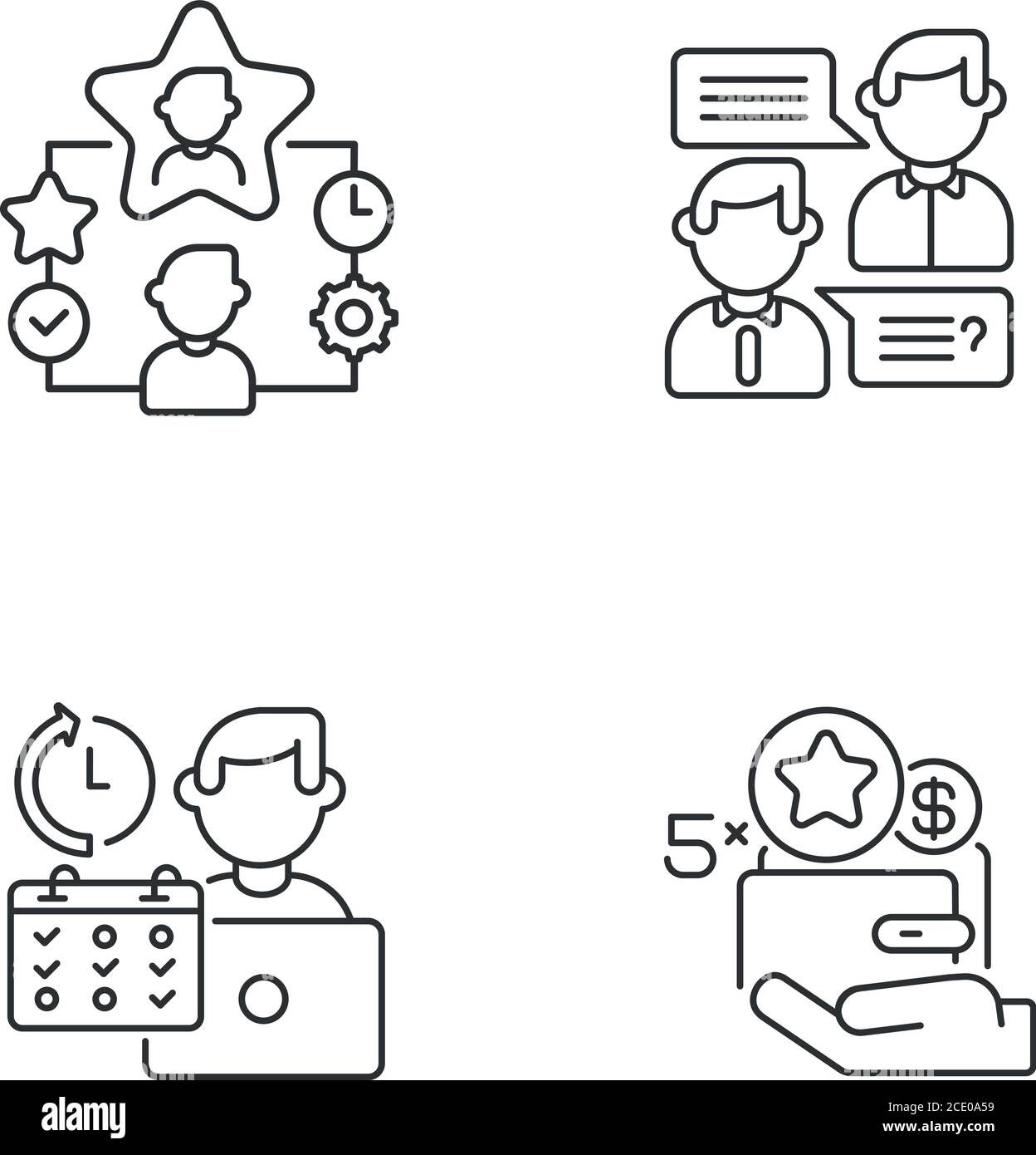 Employee benefits icon set Cut Out Stock Images & Pictures - Alamy