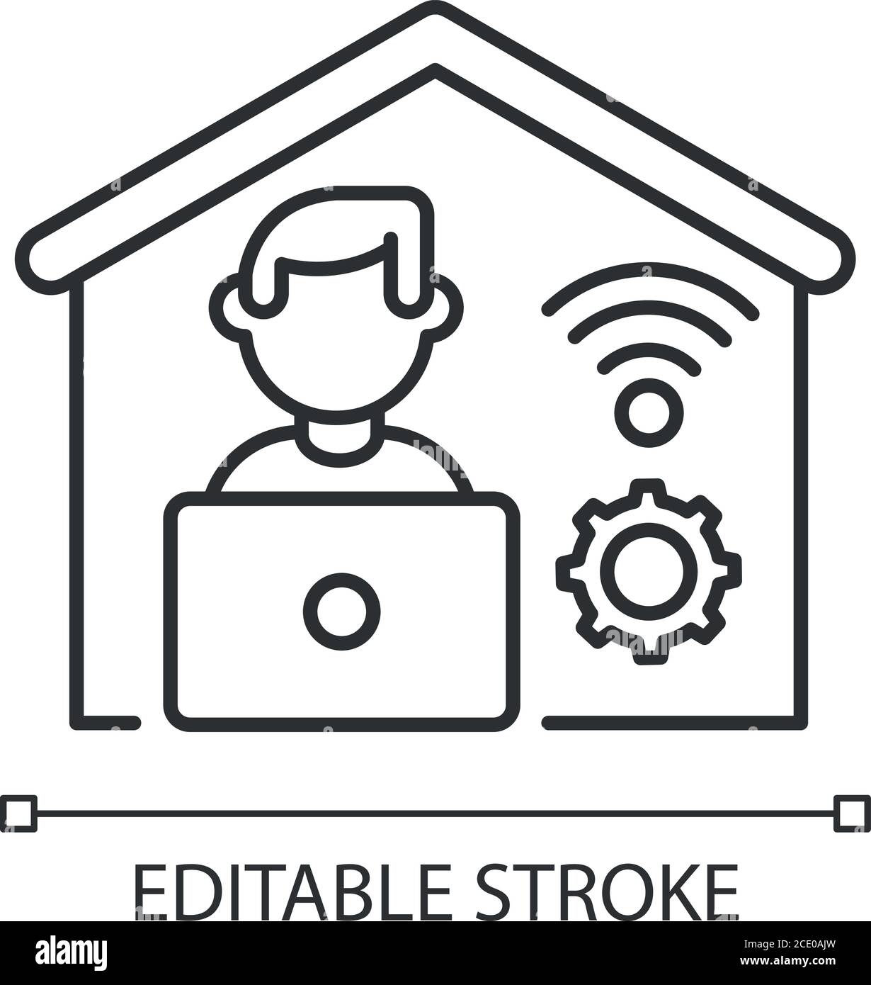 Remote job linear icon Stock Vector Image & Art - Alamy