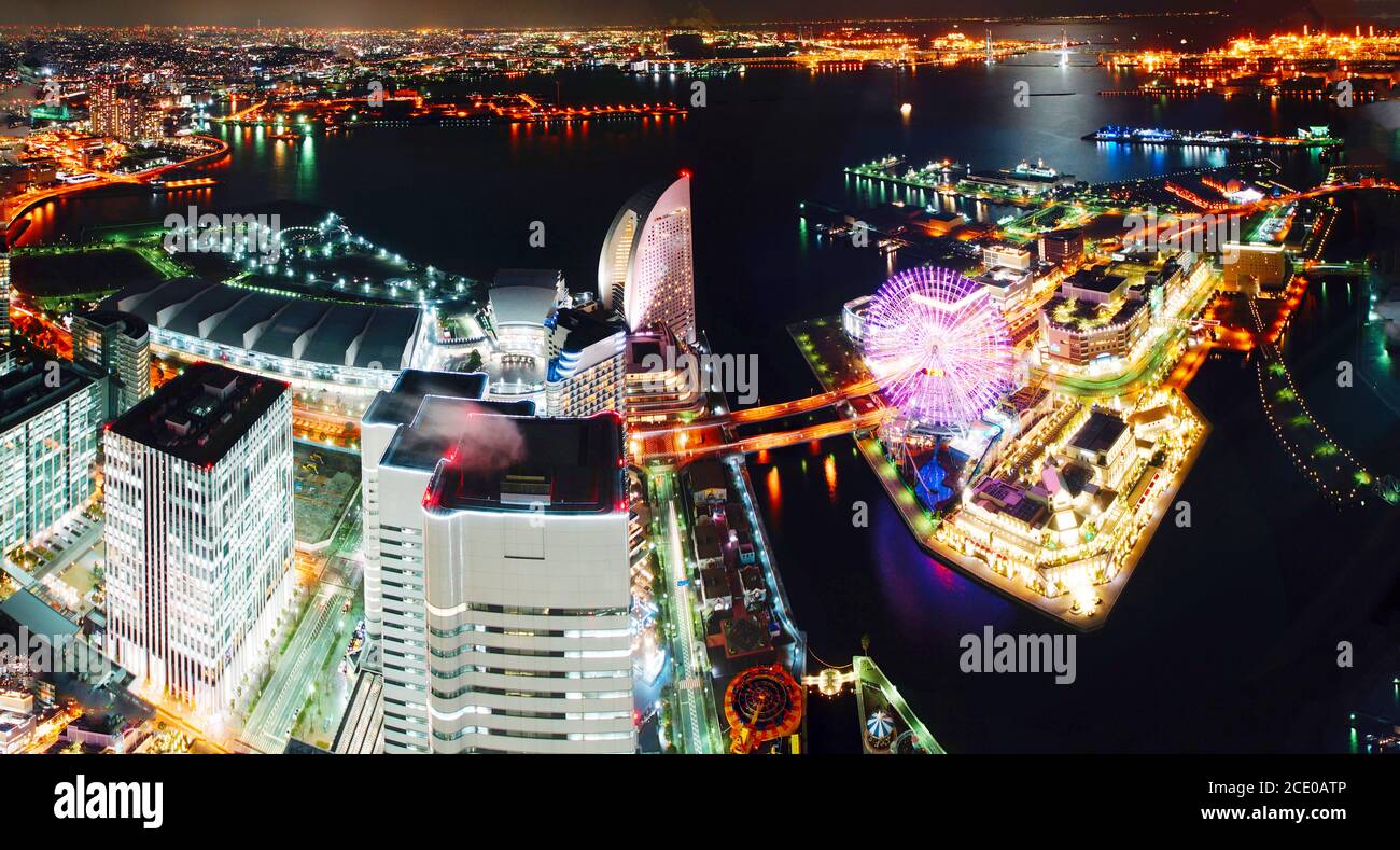 Night view from Landmark Tower Stock Photo - Alamy
