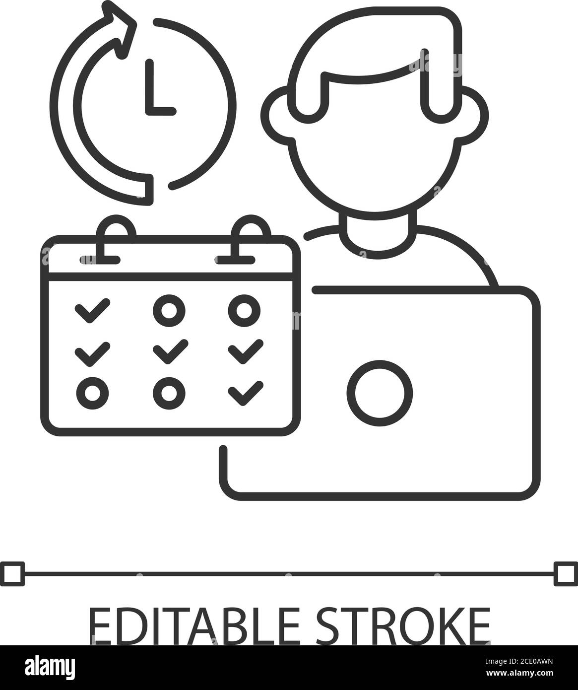 Part time job linear icon Stock Vector Image & Art - Alamy