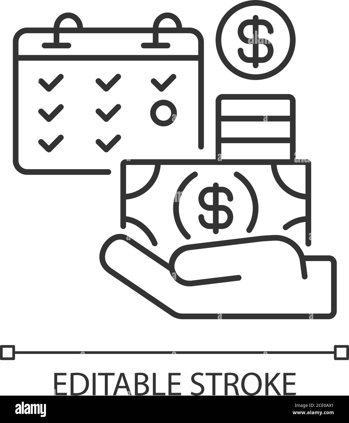 Resume concept linear illustration Black and White Stock Photos ...