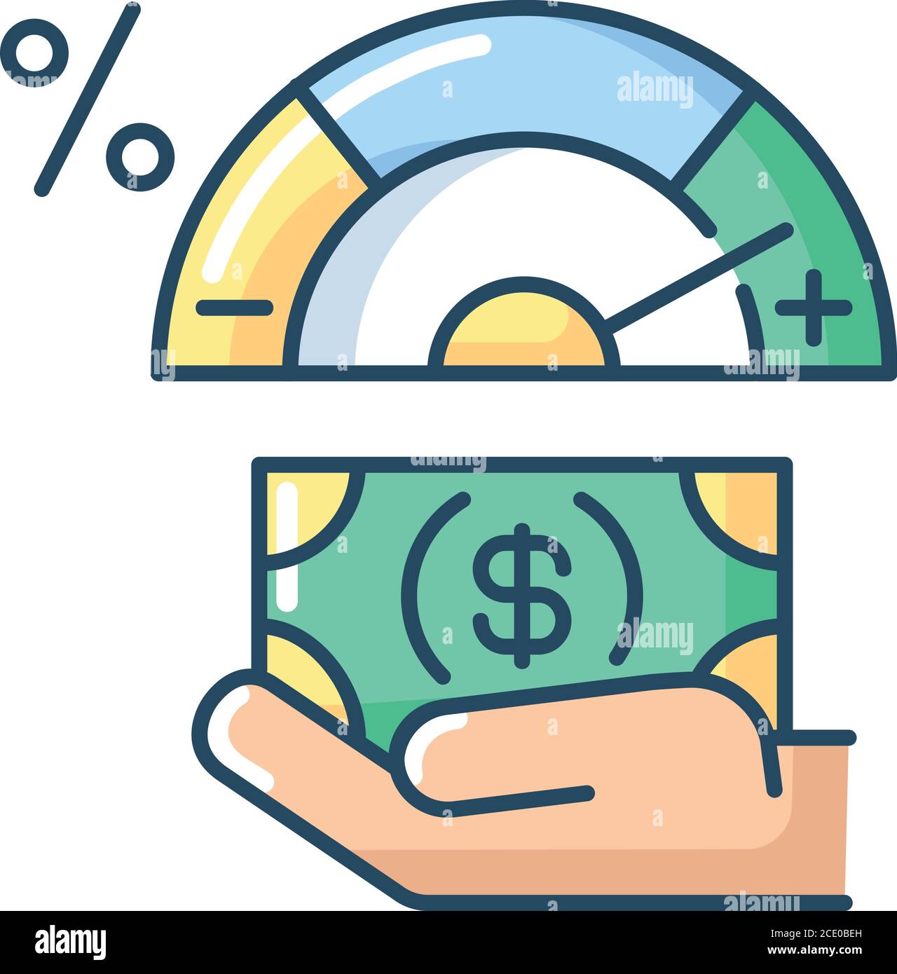Credit score changing RGB color icon Stock Vector Image & Art - Alamy