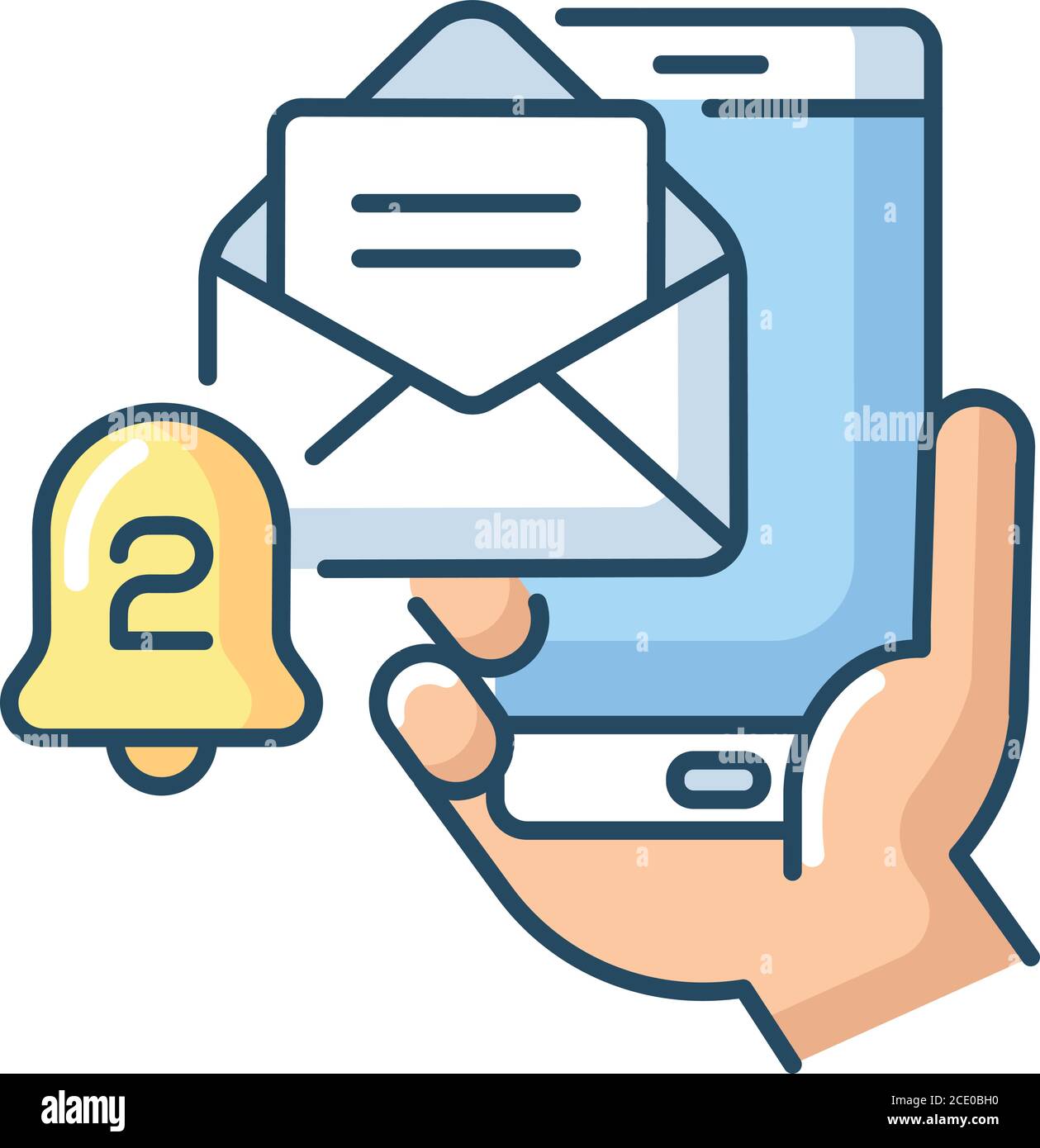 Email alert RGB color icon Stock Vector Image & Art - Alamy