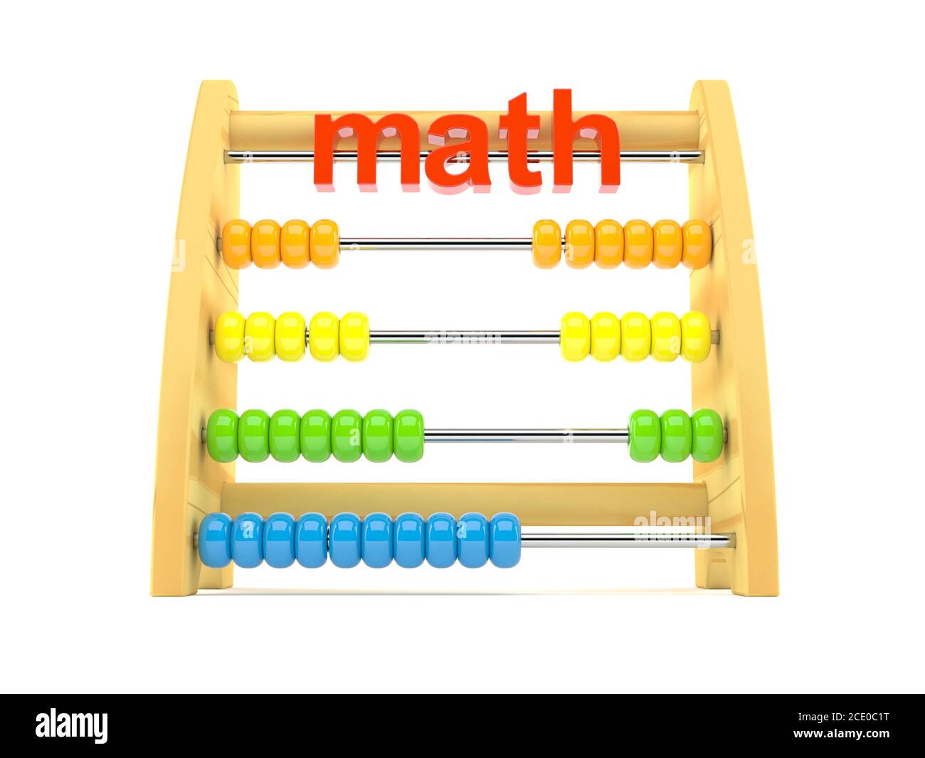 Wooden abacus with math text isolated on white background Stock Photo ...
