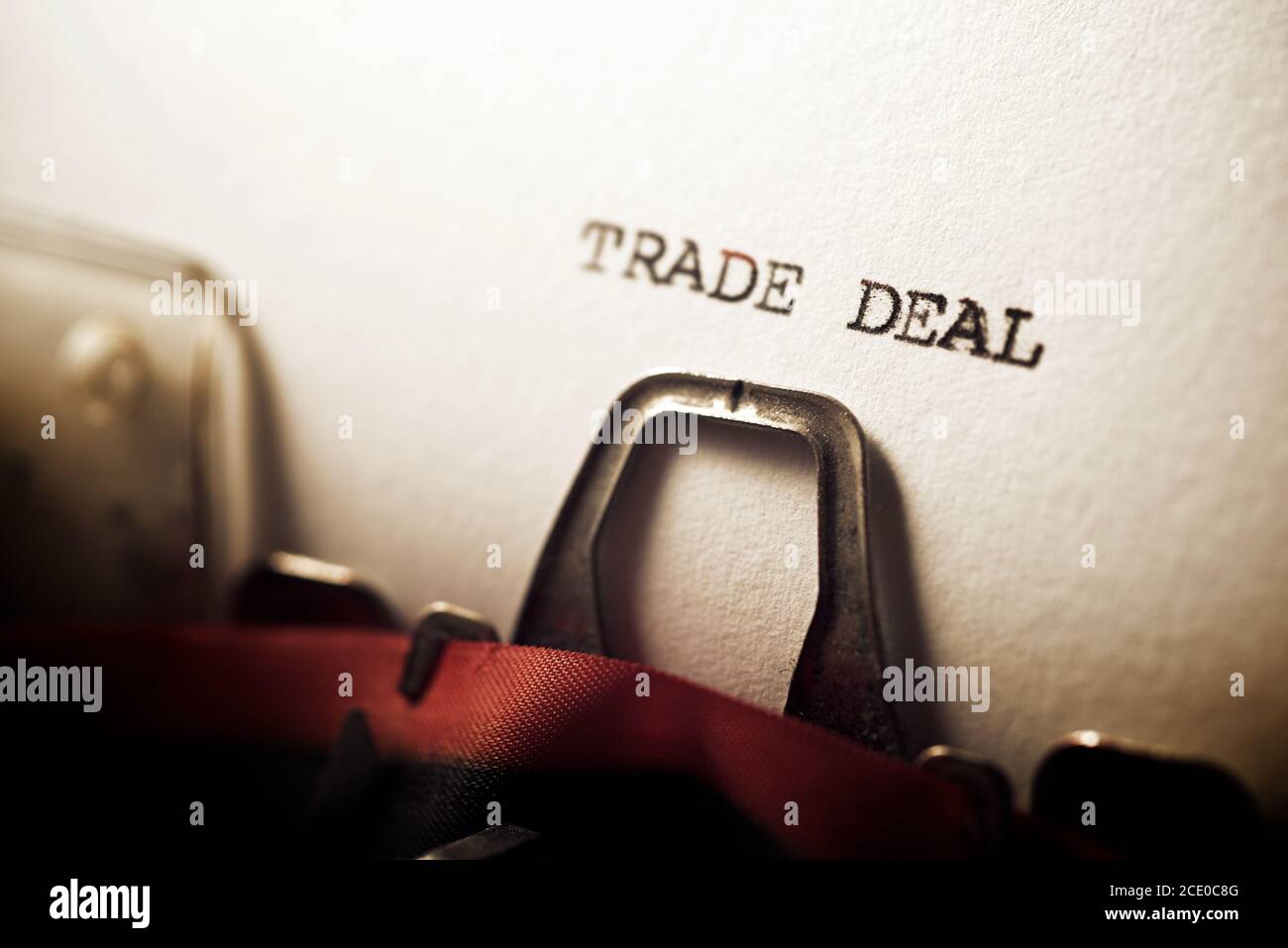 Trade deal phrase written with a typewriter Stock Photo - Alamy
