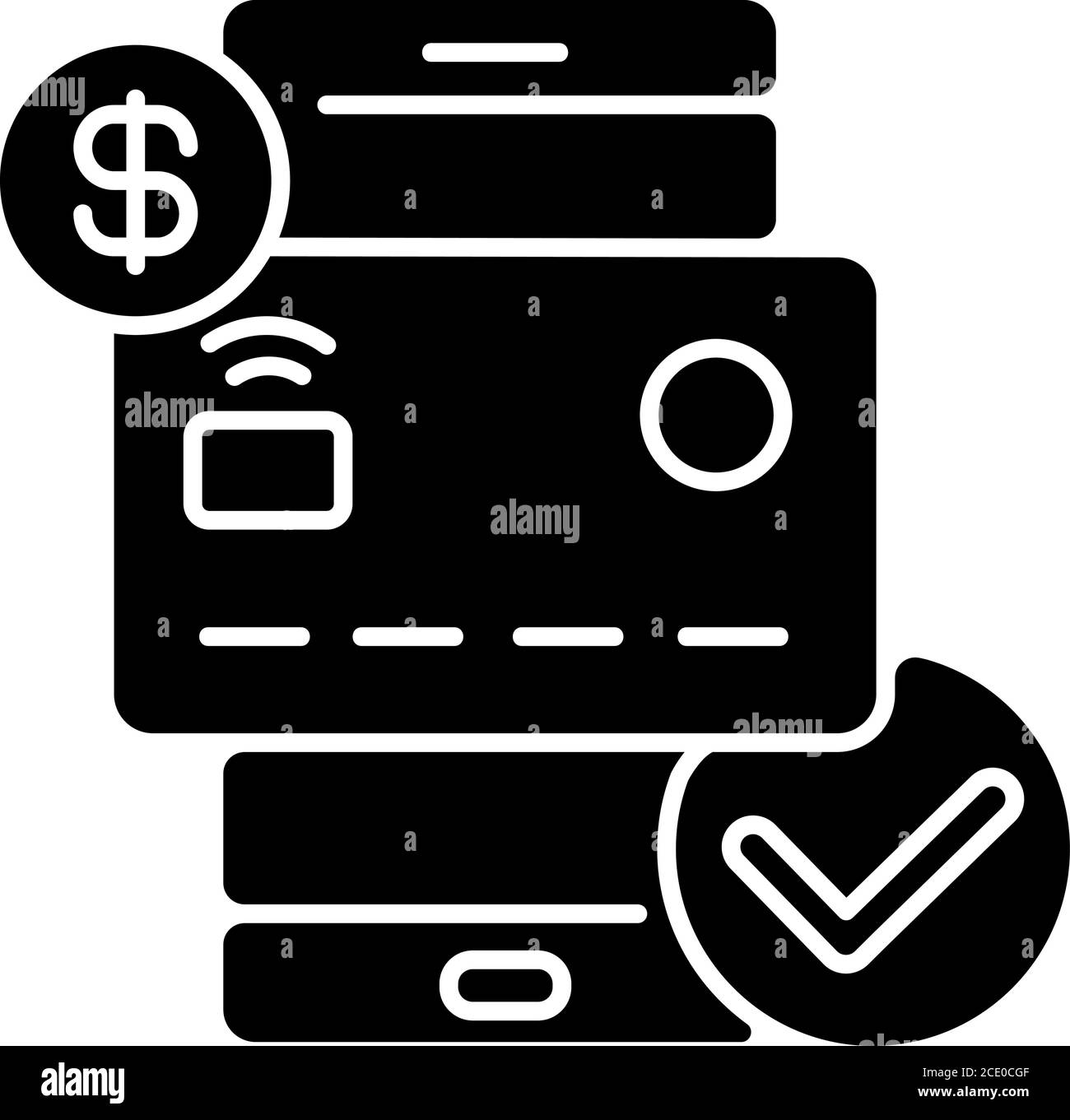 Check balances black glyph icon Stock Vector Image & Art - Alamy