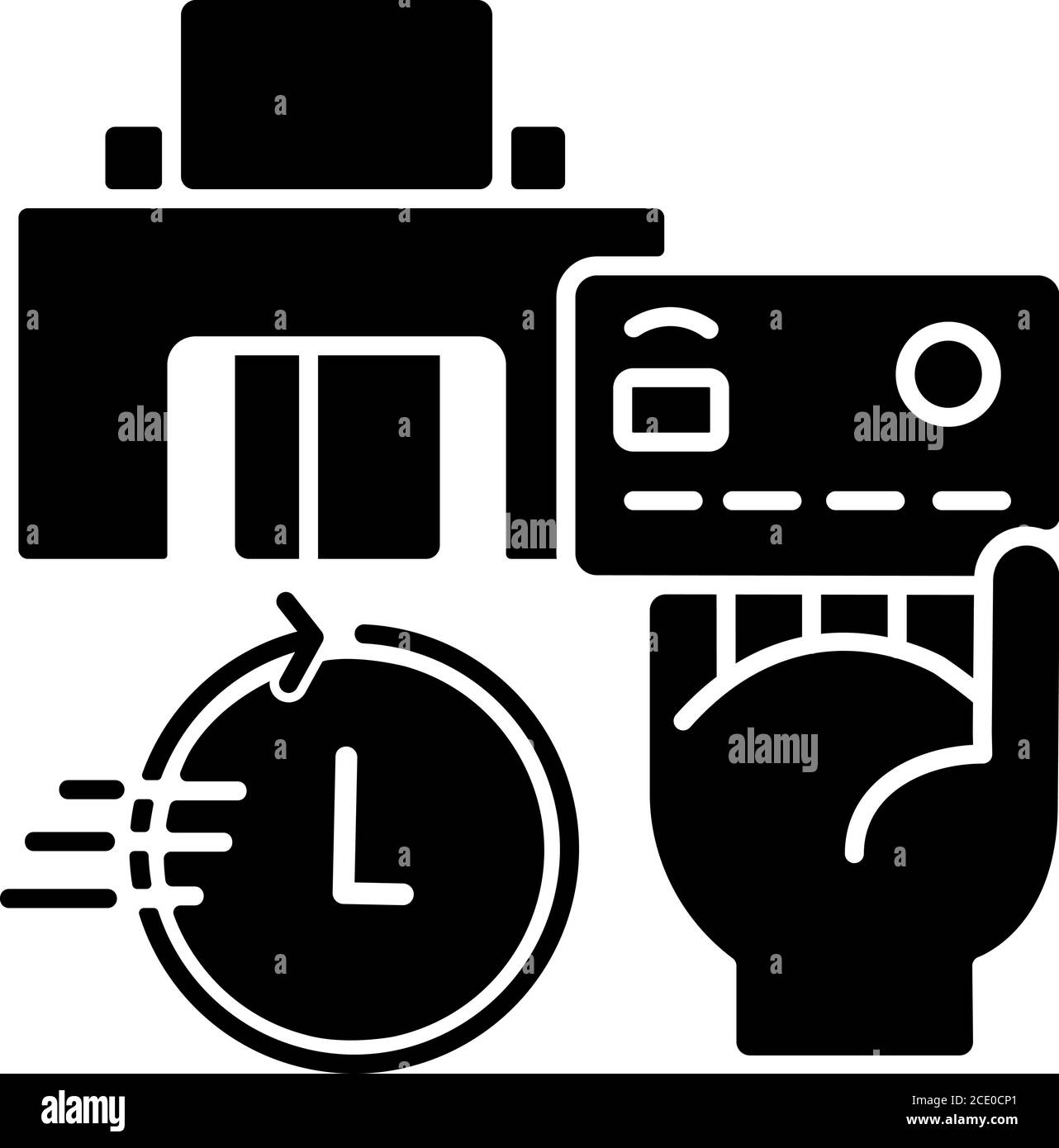 Instant card issuance black glyph icon Stock Vector Image & Art - Alamy