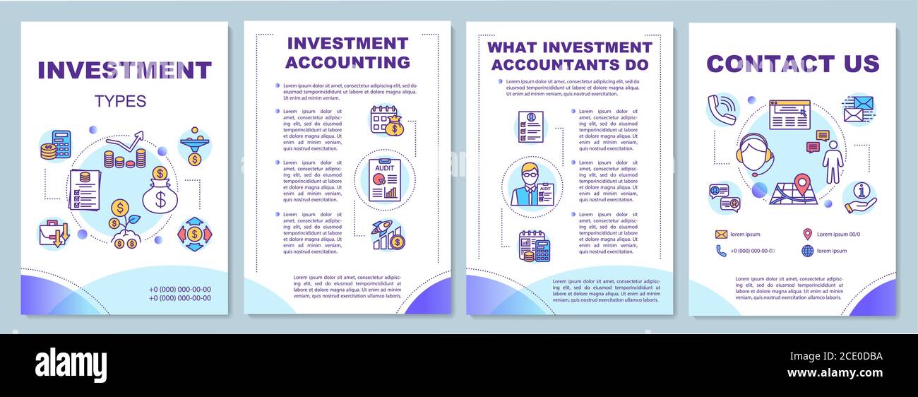Investment types brochure template Stock Vector Image & Art - Alamy