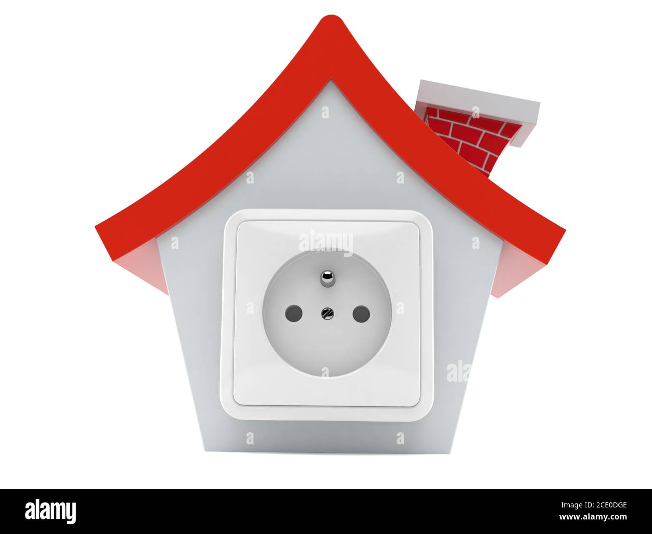 House with electric outlet isolated on white background Stock Photo - Alamy