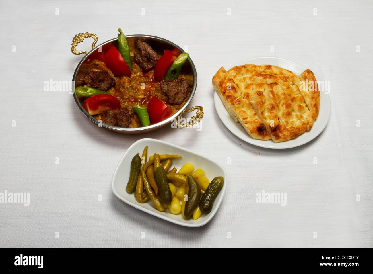 Selection of meat from Turkish cuisine. Meatballs, steaks, tenderloin ...