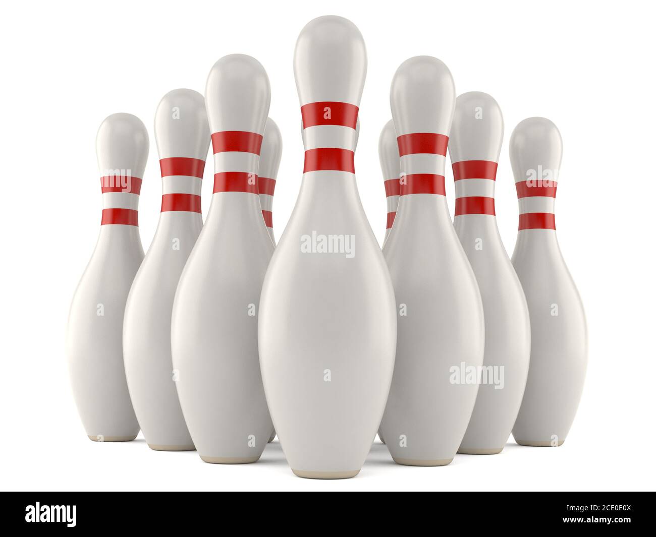 Bowling pins isolated on white background Stock Photo - Alamy
