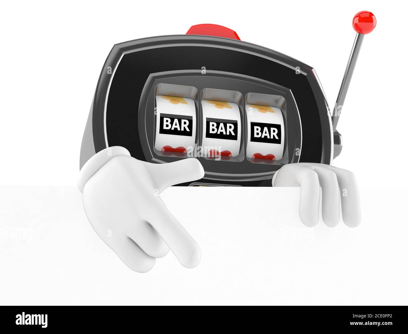 Slot machine character isolated on white background Stock Photo - Alamy