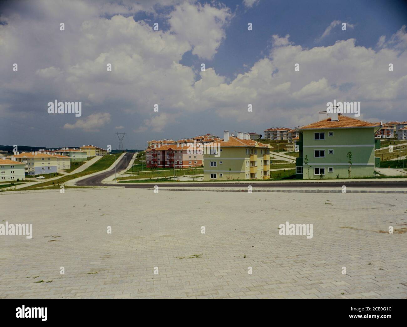 Specially produced robust buildings resistant to earthquakes. Modern ...