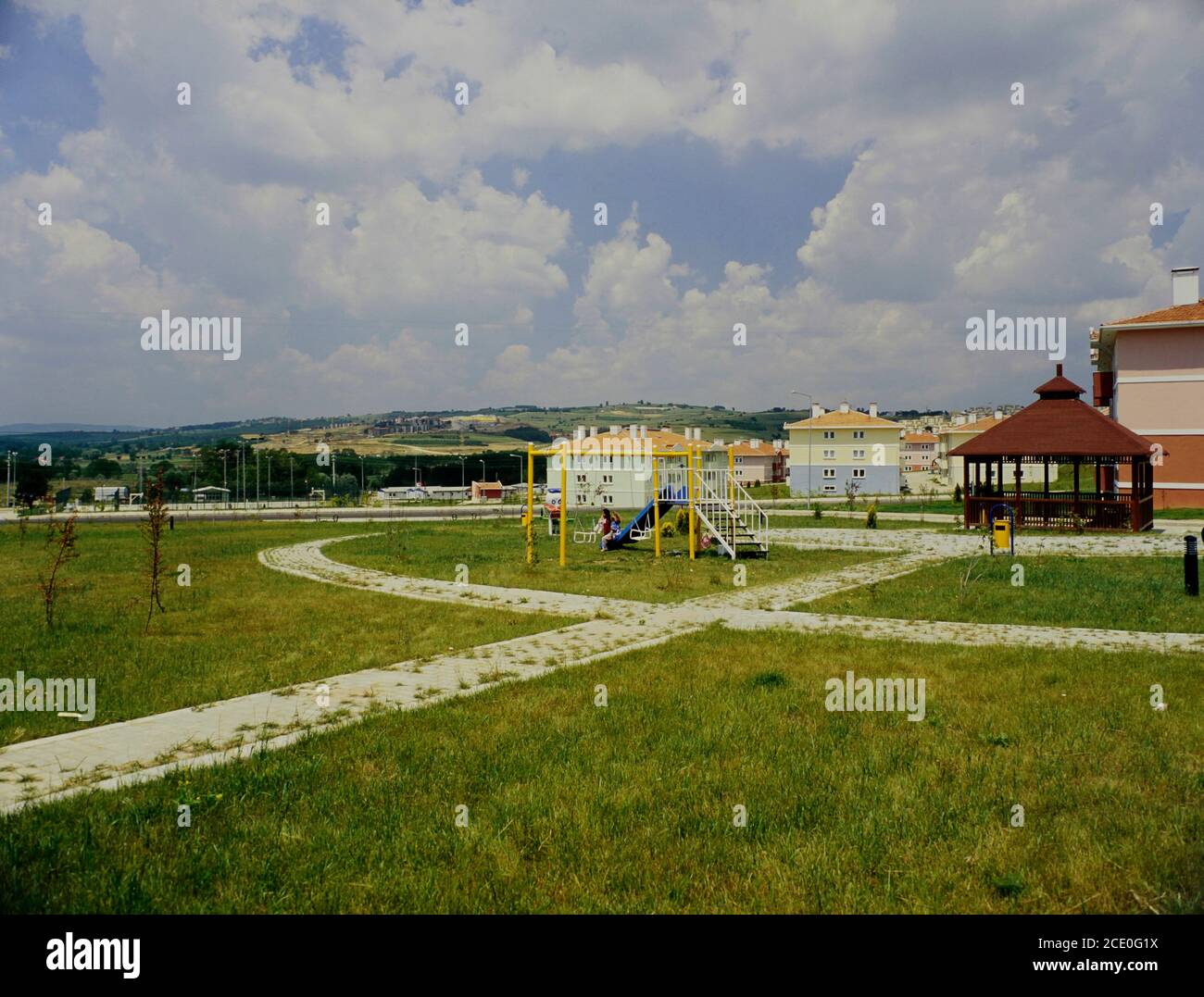 Specially produced robust buildings resistant to earthquakes. Modern ...