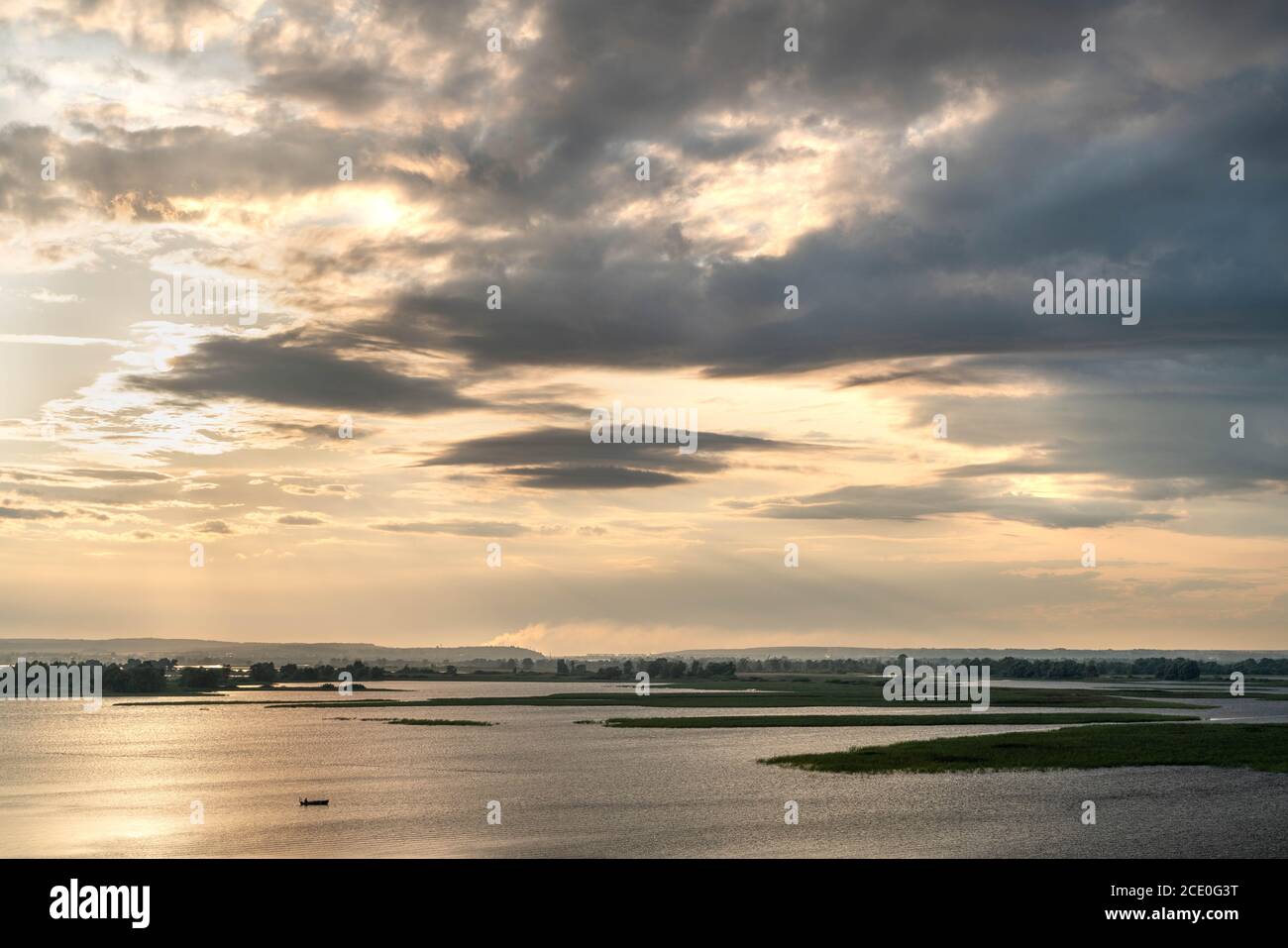 Panorama At Sunset Of The Volga River High Resolution Stock Photography ...