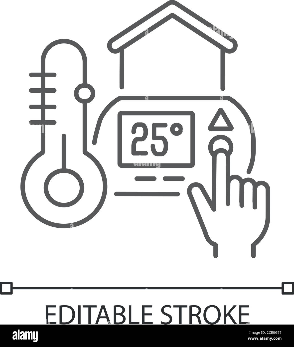 Thermostat setting linear icon Stock Vector Image & Art - Alamy