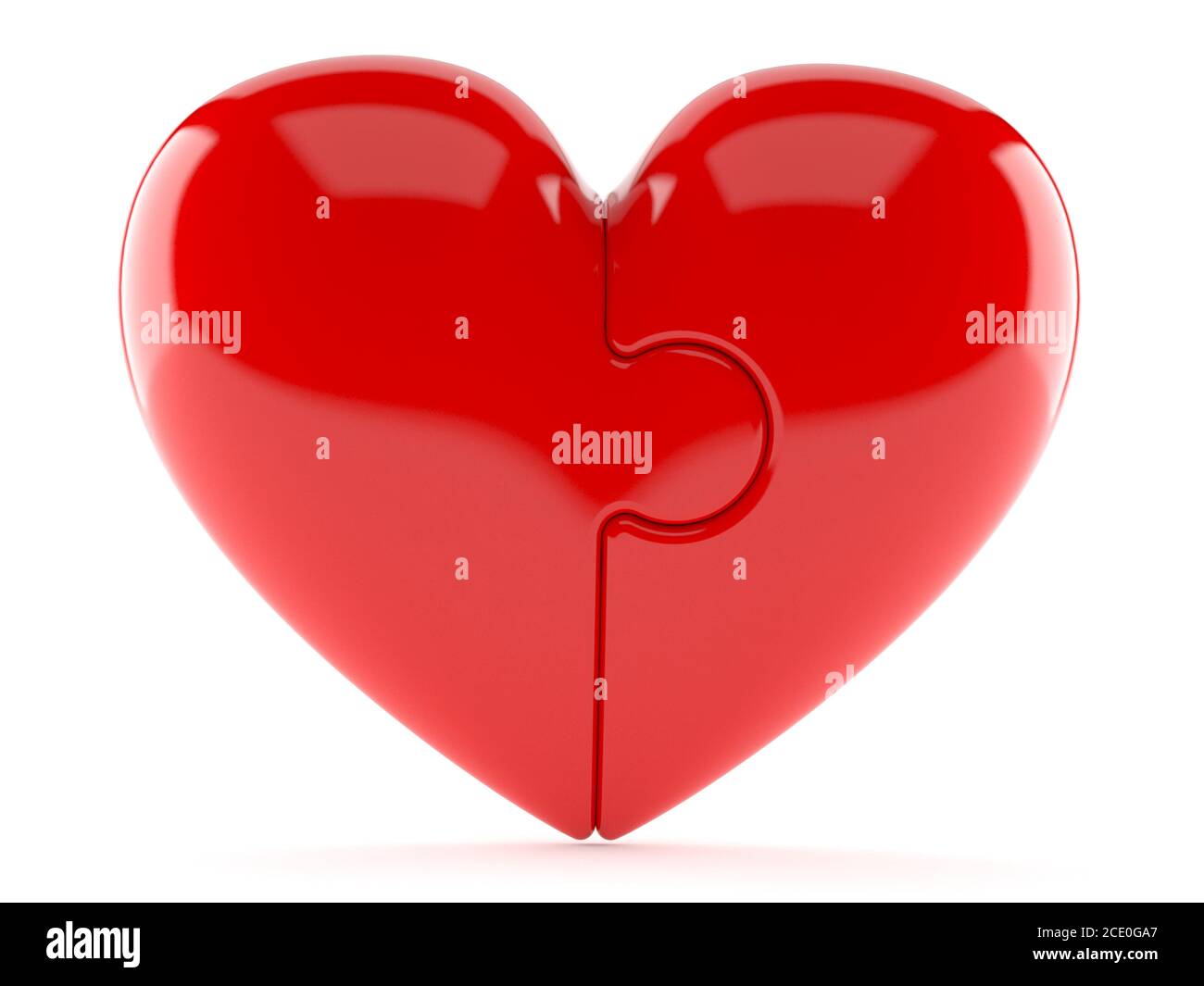 Heart in two parts isolated on white background Stock Photo - Alamy
