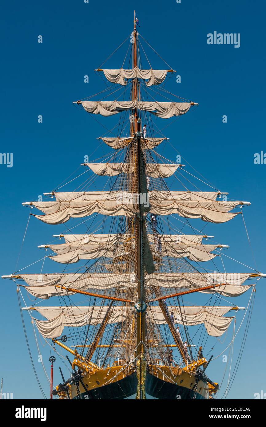 The training ship of the Italian Navy "AMERIGO VESPUCCI" in the harbour ...