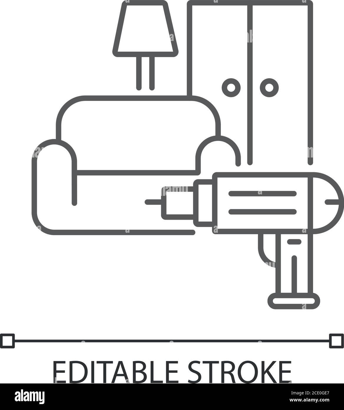 Furniture project isolated concept Black and White Stock Photos ...