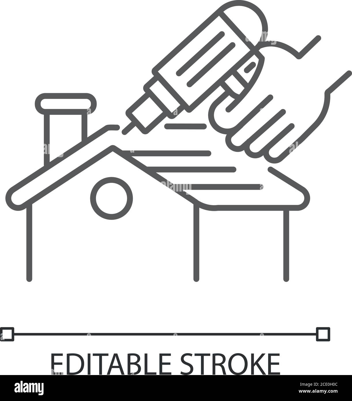 Roof constructing linear icon Stock Vector Image & Art - Alamy