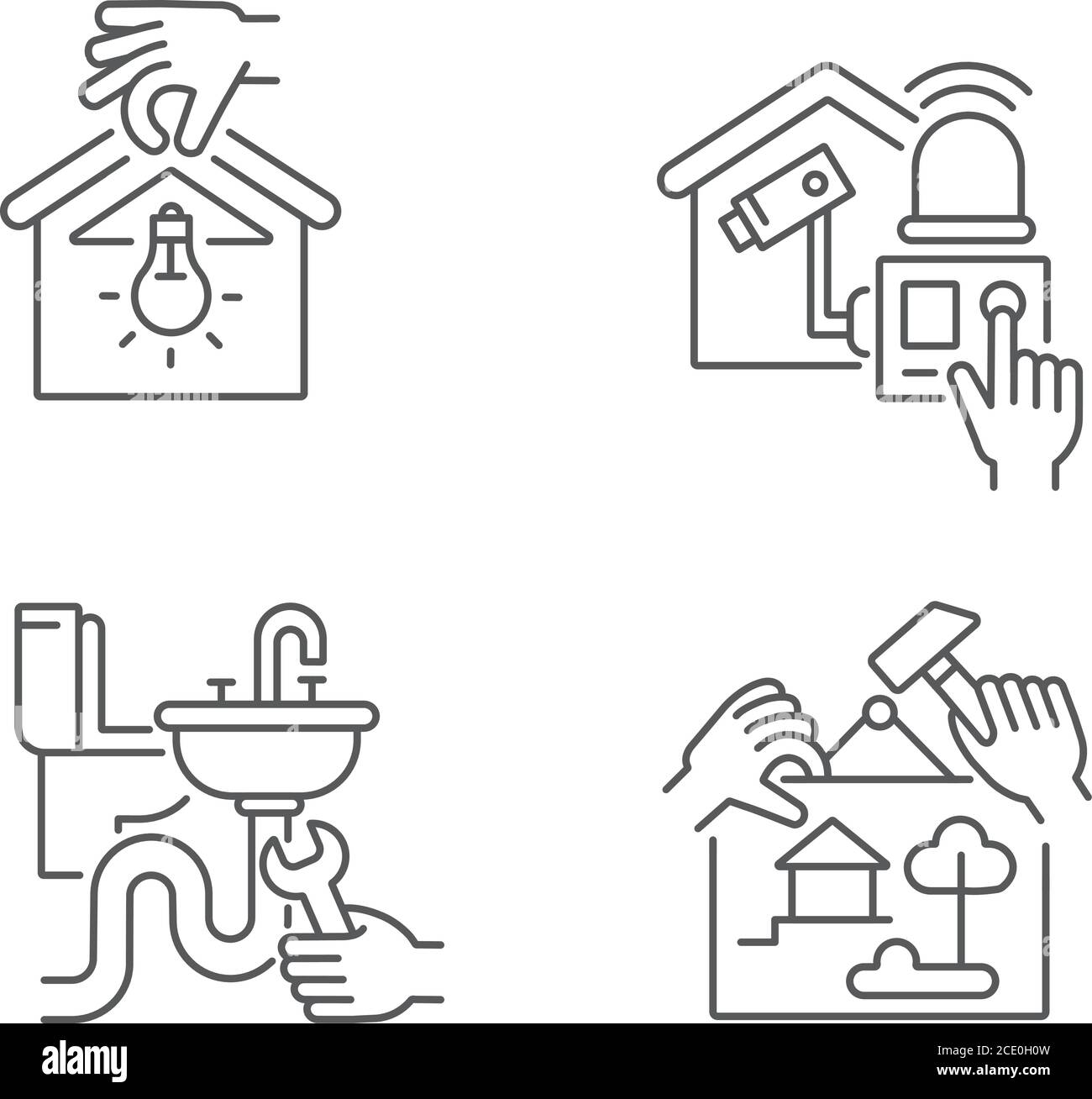 House maintenance linear icons set Stock Vector Image & Art - Alamy