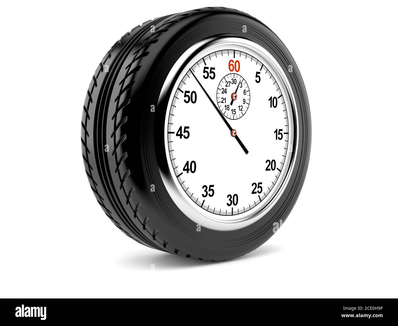Car wheel with stopwatch isolated on white background Stock Photo - Alamy