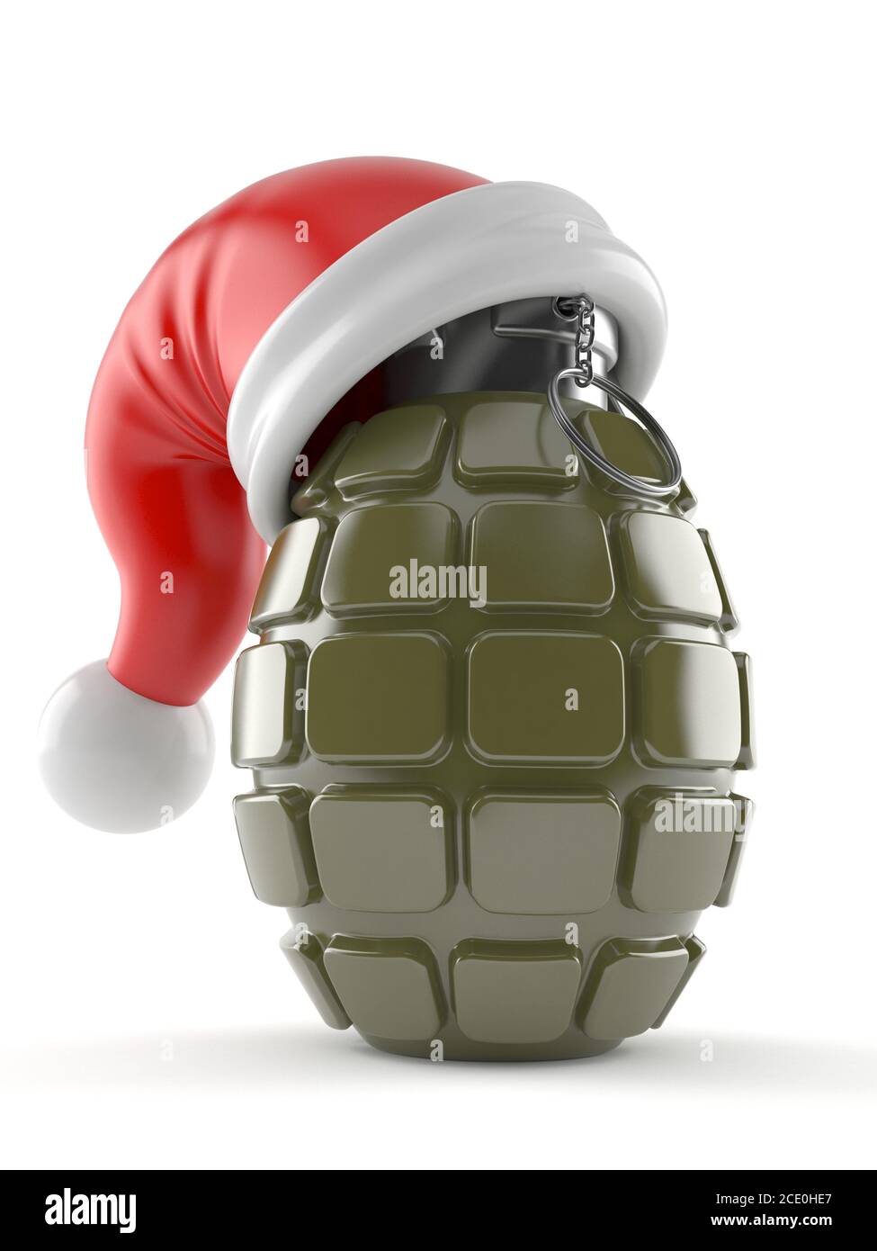 Hand grenade with santa hat isolated on white background Stock Photo ...