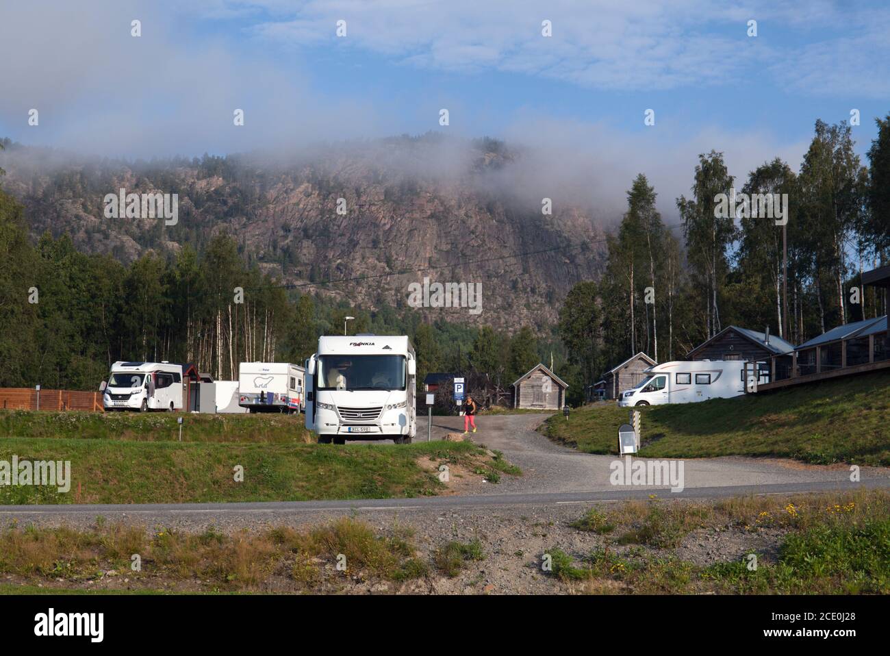 HIGH COAST HERITAGE, SWEDEN ON AUGUST 20, 2020. View of campers ...