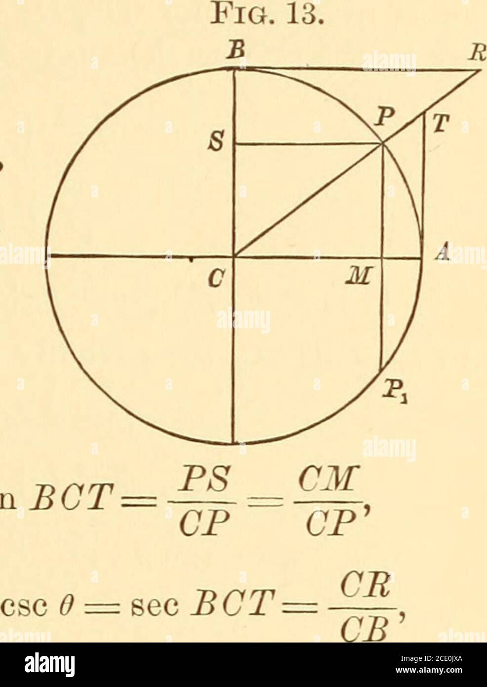 . Elements of plane and spherical trigonometry . s in the first and ...