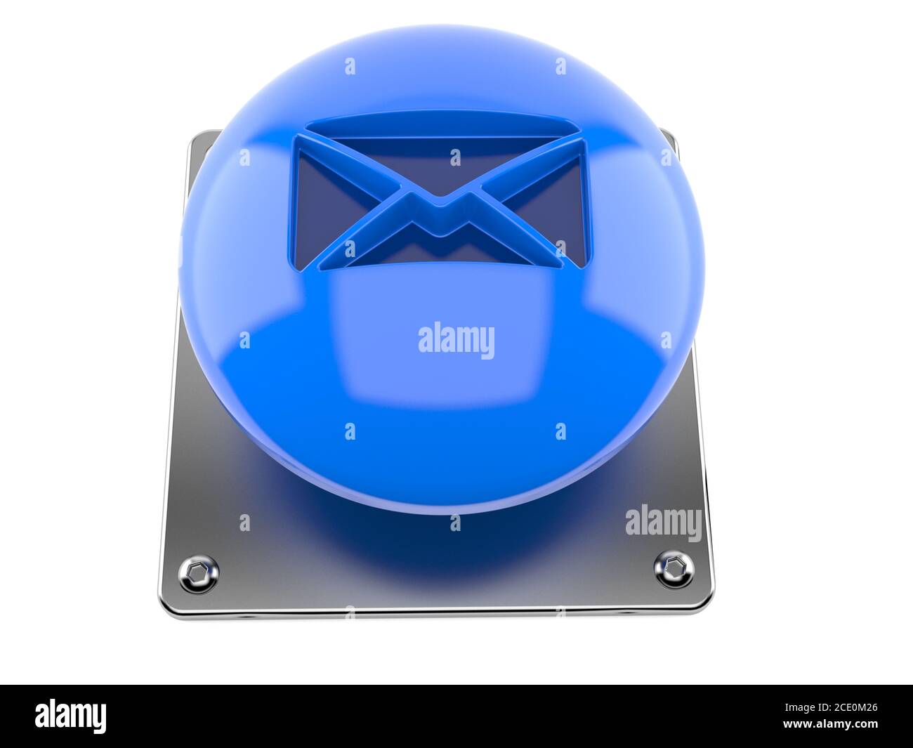 E-mail push button isolated on white background Stock Photo - Alamy