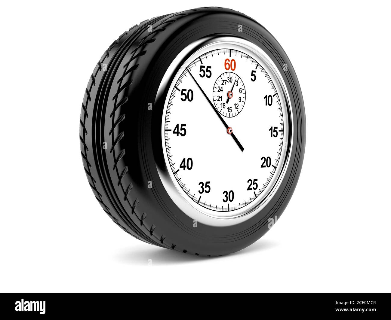Car wheel with stopwatch isolated on white background Stock Photo - Alamy