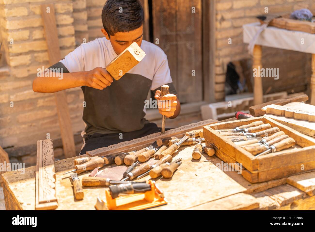 The young wood masters at work Stock Photo - Alamy