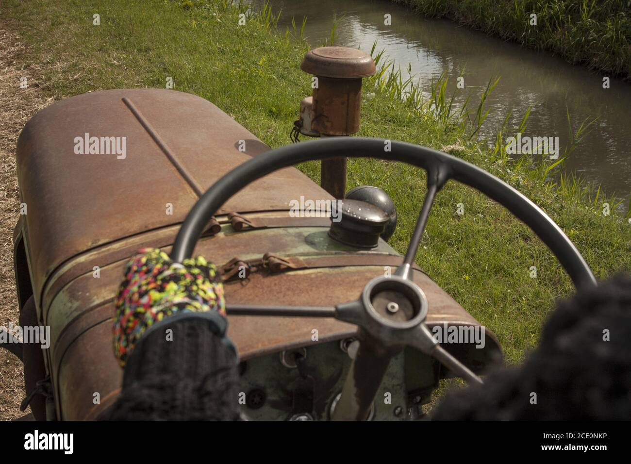 Driving The agricultural Tractor Stock Photo - Alamy