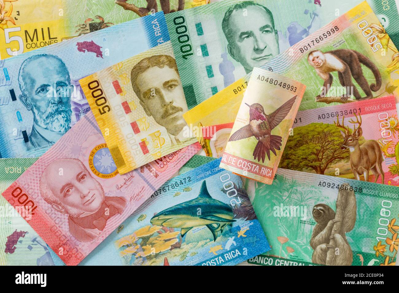 Currency from Costa Rica. The highest face value of 20,000 colones ...