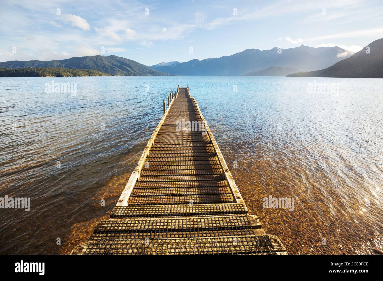 Pier on the lake Stock Photo - Alamy