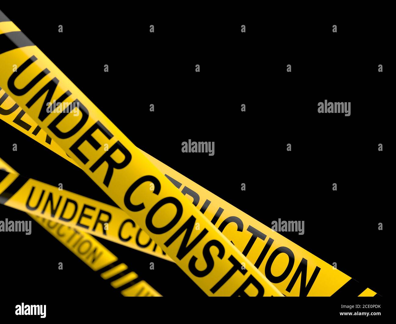 Cordon tape with under construction text isolated on white background ...