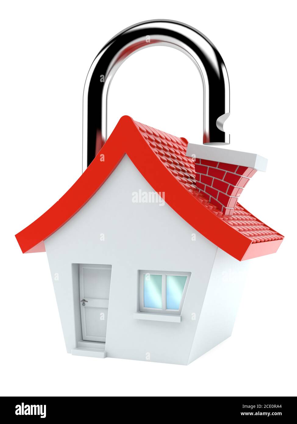 House padlock isolated on white background Stock Photo - Alamy