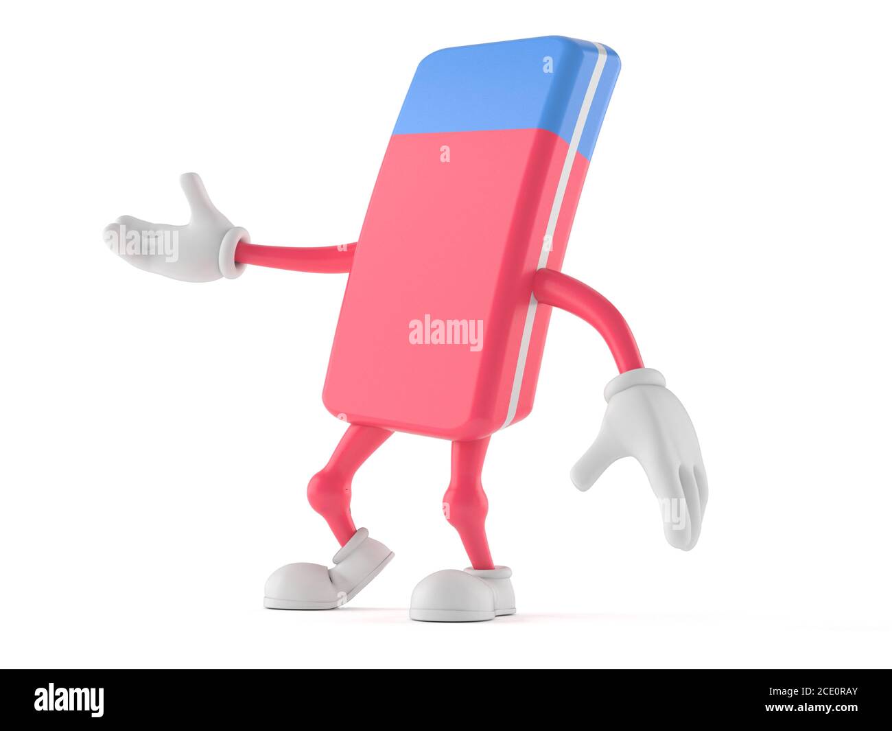 School rubber character isolated on white background Stock Photo - Alamy