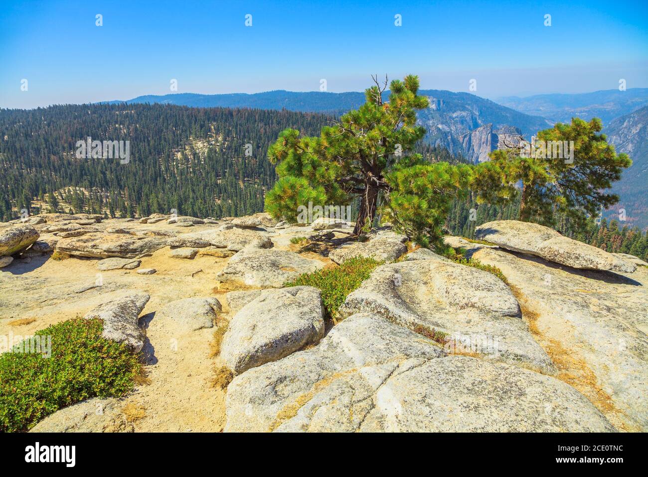 top of Sentinel Dome, a granite dome in the south wall of Yosemite ...