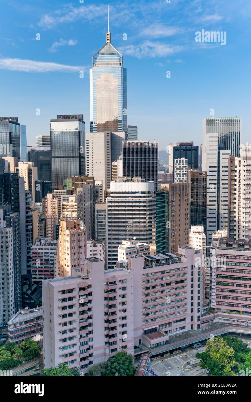 The amazing view of Hong-Kong cityscape full of skyscrapers from the ...