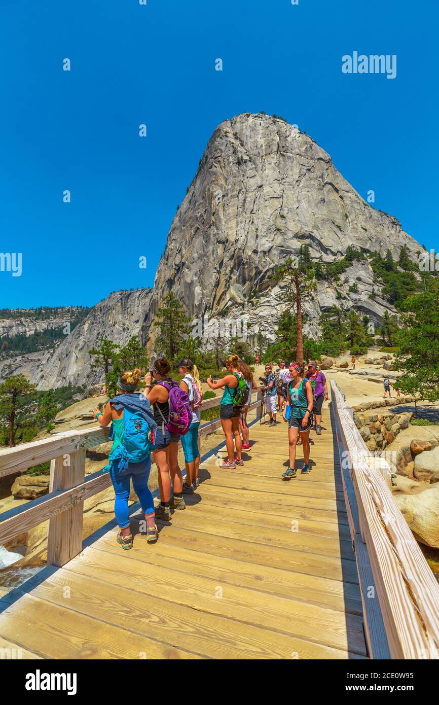 Yosemite, California, United States - July 24,2019: Liberty Cap ...