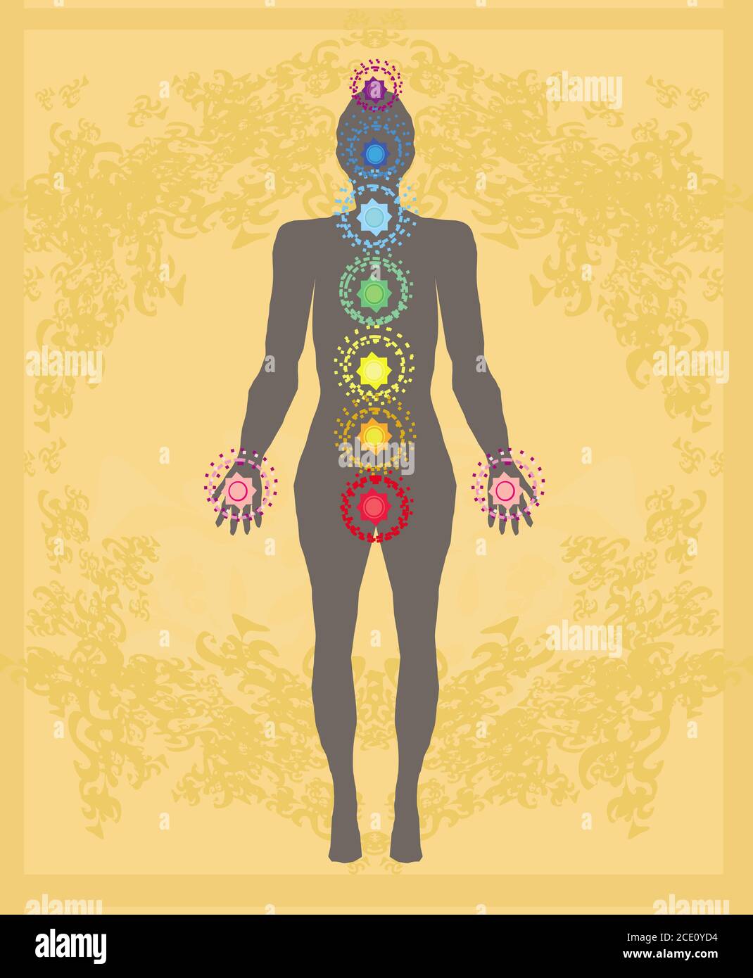 Body Chakras - healing energy, abstract illustration Stock Photo - Alamy