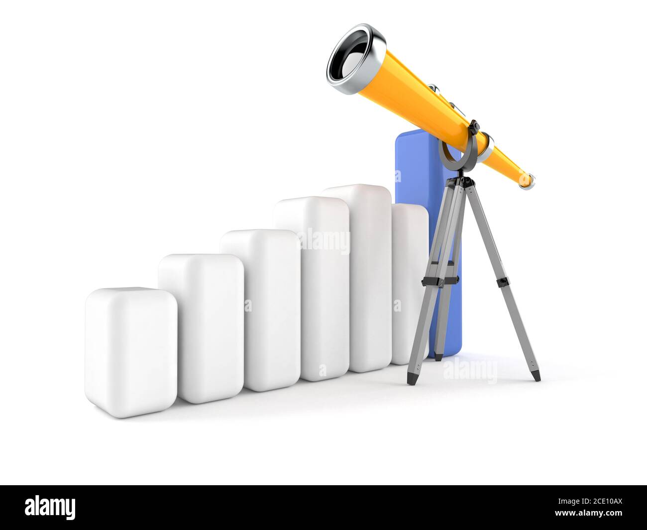 Telescope with chart isolated on white background Stock Photo - Alamy