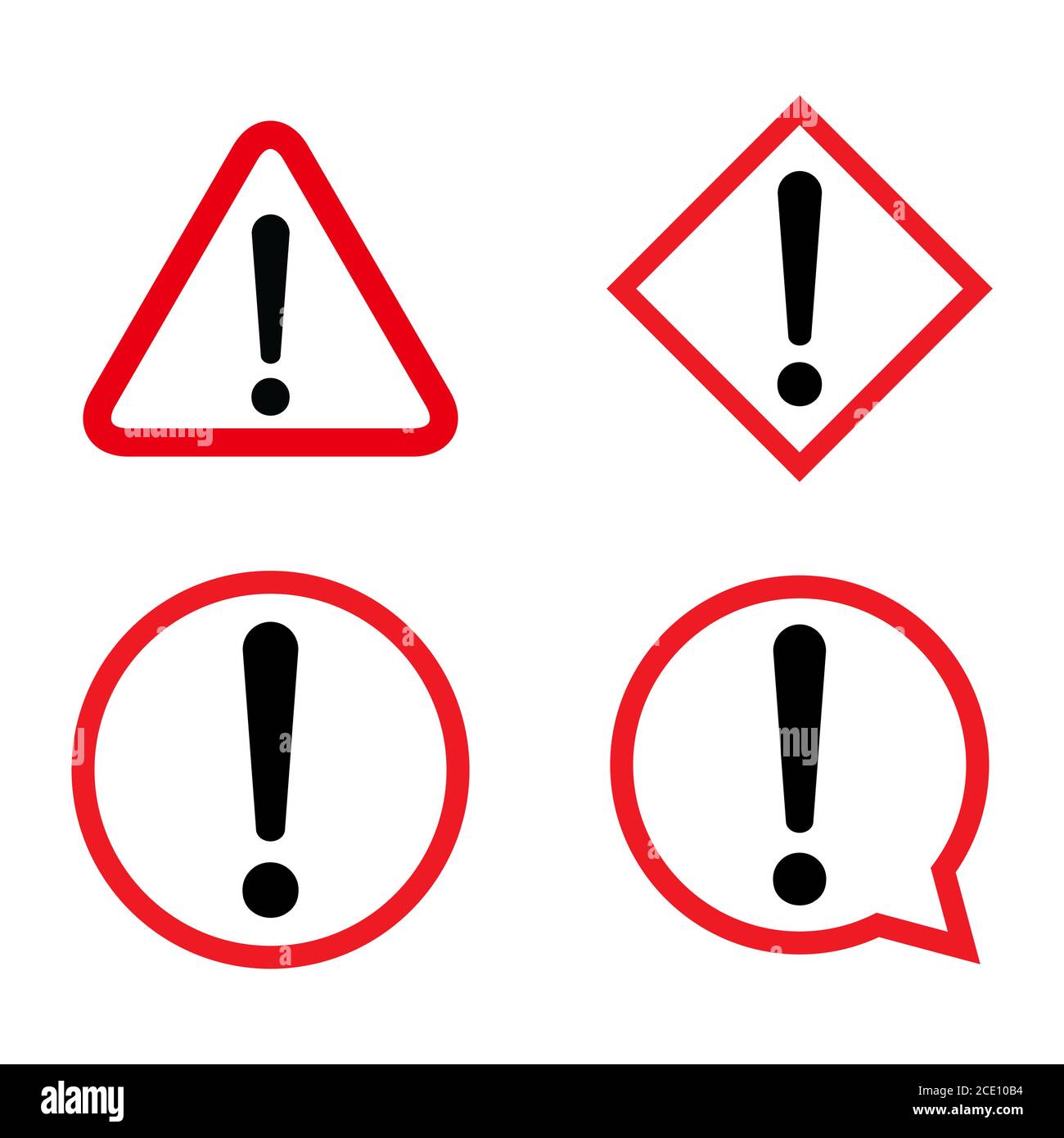 Set of hazard warning, warn symbol vector icon flat sign symbol with ...