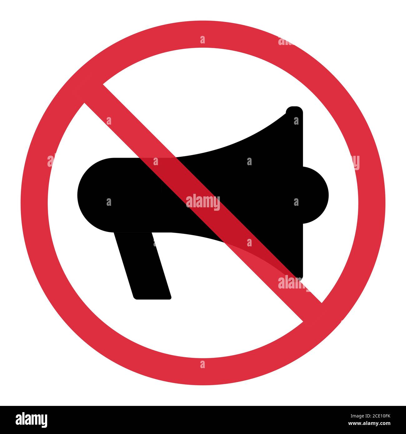 Dont Megaphone Flat Icon In Red Circle Isolated On White Background