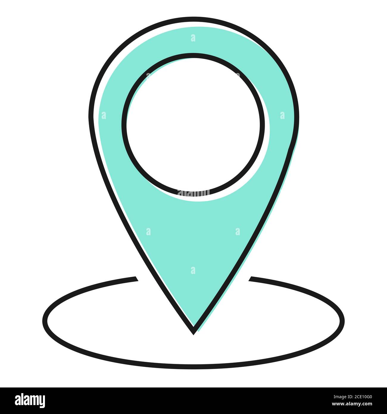 Location icon, map pointer symbol isolated on white background. Vector web button Stock Vector ...