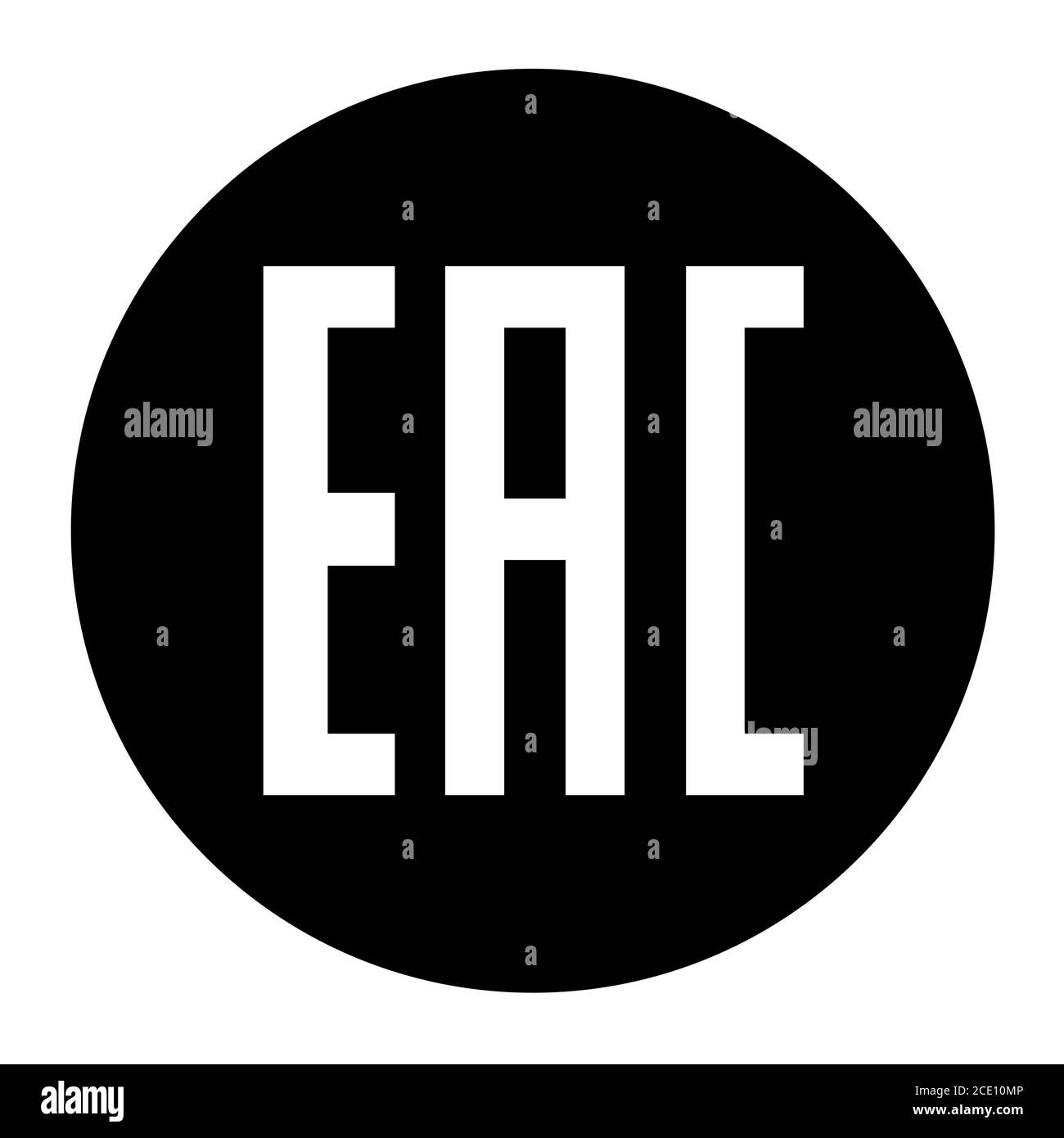 EAC sign, single icon product mark package. Euroasion symbol isolated ...