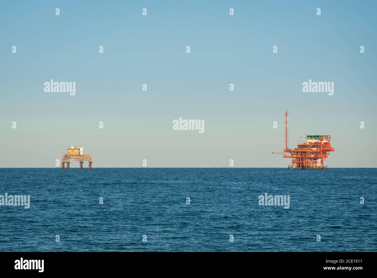 Adriatic sea extraction and transformation of natural gas, platforms ...