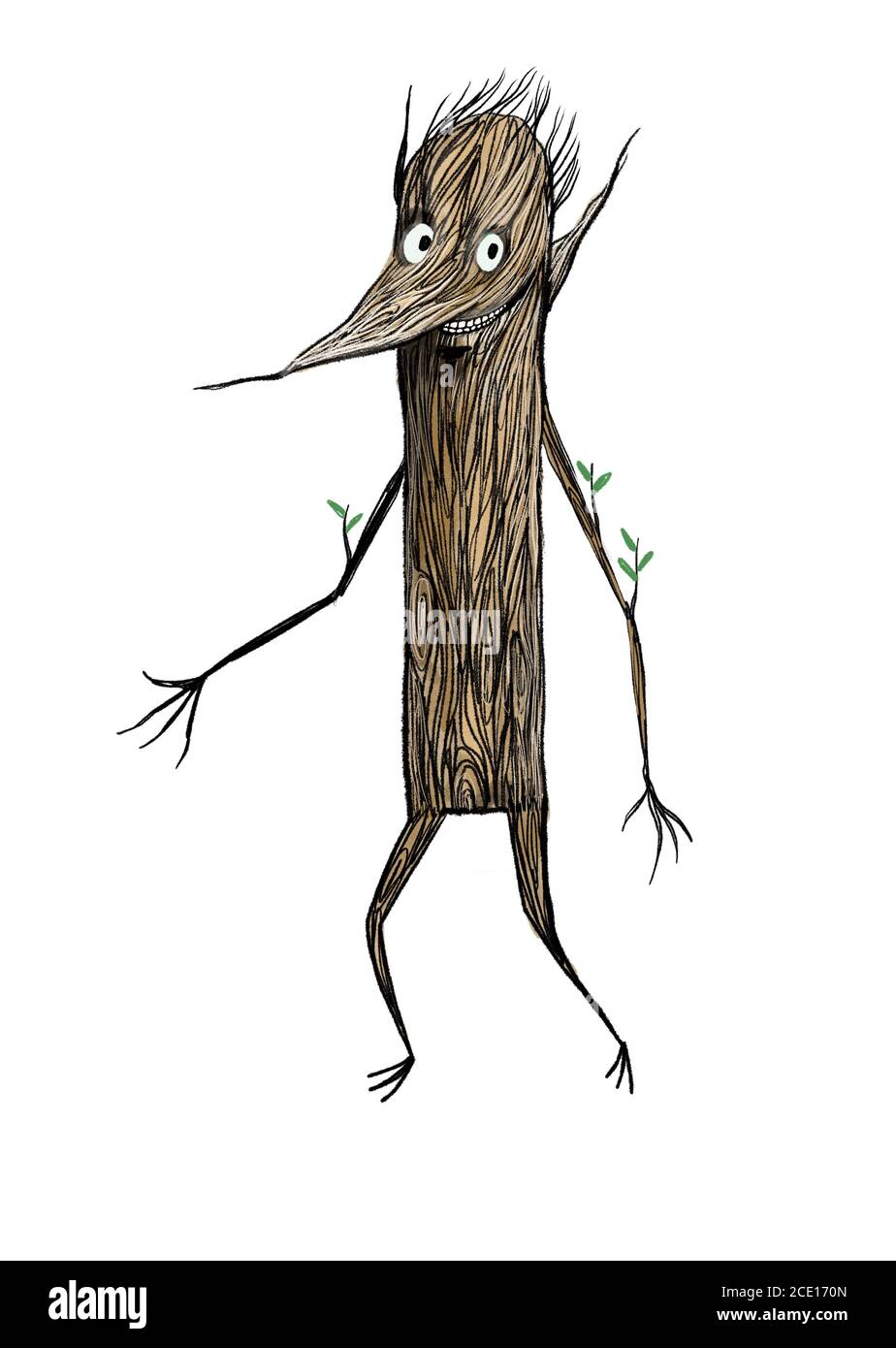 Stick man mascot character illustration Stock Photo - Alamy