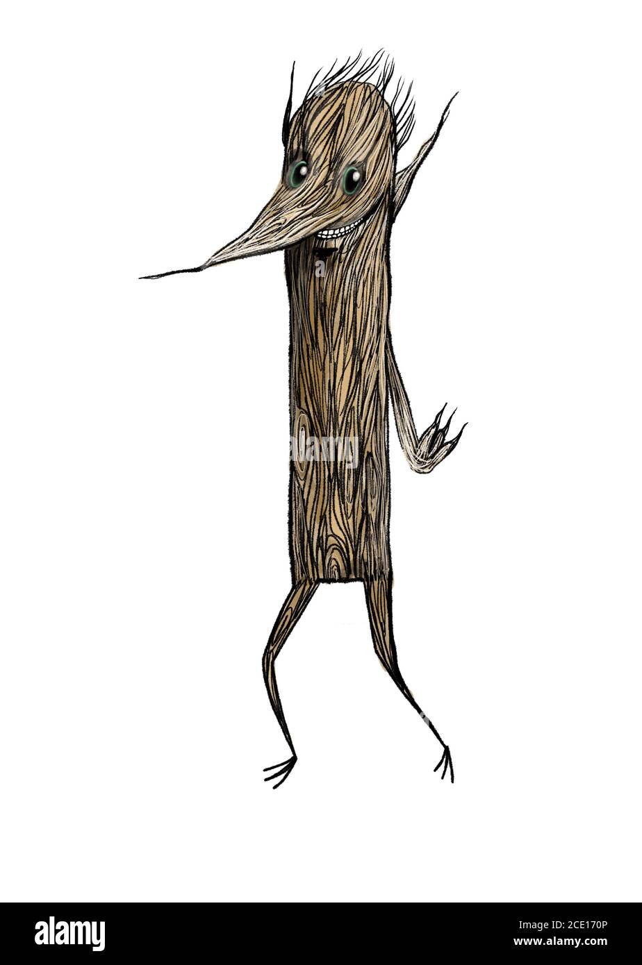 Stick man mascot character illustration Stock Photo - Alamy